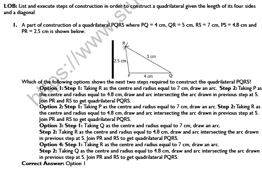 CBSE Class 8 Maths Practical Geometry Worksheet Set B